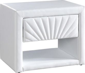 Vente-Unique Table de Chevet - 1 tiroir et 1 Niche - Simili - Blanc - ULAMI