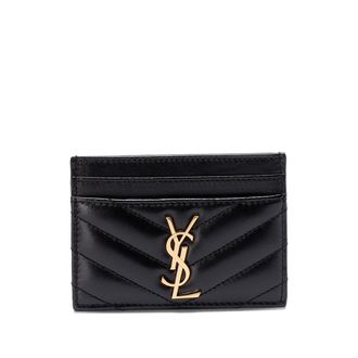 Saint Laurent Cassandre Chevron-quilted Leather Card Holder