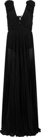 Philipp Plein Femme, Robes, Noir, Taille: 38 FR Long Evening Dress Flowers