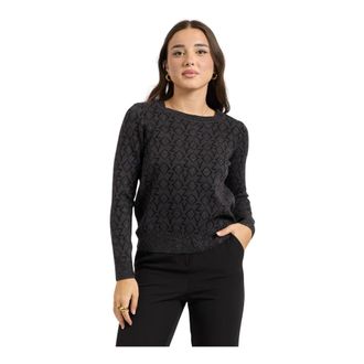 Yes-Zee YES Zee, Femme, Pulls, Noir, Taille: 38 FR Tricot &agrave; col rond