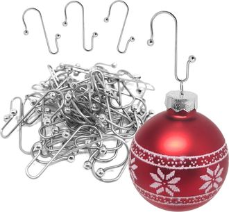 Com-Four 50x Premium Haken für Weihnachtsbaumschmuck - Robuste Doppelhaken für Weihnachtsbaum-Deko - Perfekt für Deko-Anhänger
