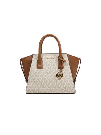 Michael Kors Avril Kleine Logo- und Leder-Umh&auml;ngetasche