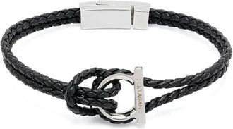 Ferragamo Homme, Accessoires, Noir, Taille: ONE Size Bracelet Pendentif à Lanières Tressées