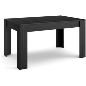 Skraut Home Skraut Home - Esszimmertisch, K&uuml;chentisch, Esstisch, 140x90x76 cm, F&uuml;r 6 G&auml;ste, Stubentisch, Moderner Stil, Schwarz