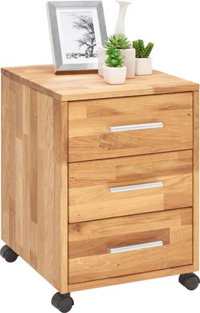 Linea Natura Rollcontainer, Wildeiche, Kunststoff, Wildeiche, massiv, 3 Schubladen, 40x56.7x42 cm, Beimöbel erhältlich, Arbeitszimmer