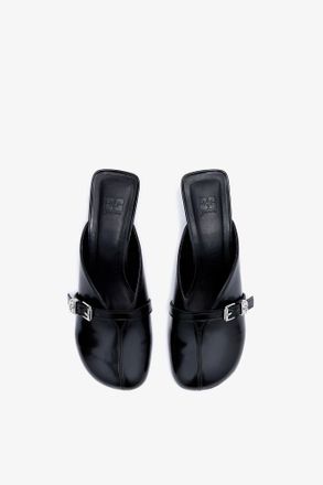 Ganni Mules Sue &agrave; talon en Oleatex noir Oleatex - Taille 39 - Pour Femme