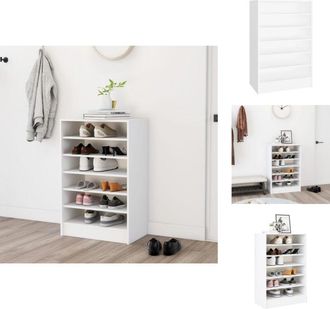 vidaXL Schuhschrank Wei&szlig; 60x35x92 cm Holzwerkstoff - Schuhschrank - Holzwerkstoff - Wei&szlig;er Schuhschrank - Garderobe - Schrank F&uuml;r Schuhe