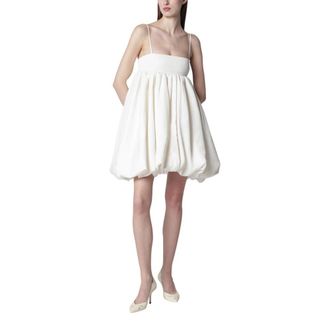 Rotate Gekr&auml;useltes Midi-Tr&auml;gerkleid - - Dresses - Damen - Wei&szlig; - S