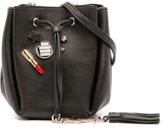 Saint Laurent Hobo Bags - Mini Leather Monogram Embellished Bourse Bucket Ba - Gr. unisize - in Schwarz - für Damen