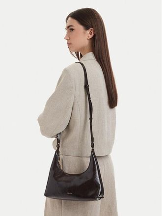 Calvin Klein Handtasche Foil Logo Glossy Conv Shoulder B LV04F3737G Braun