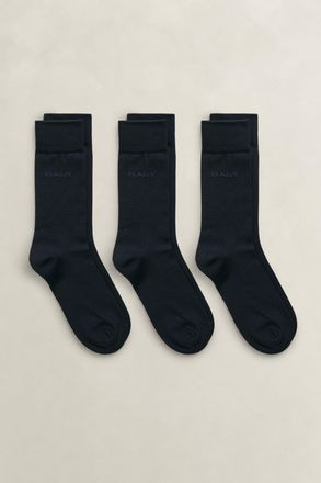 GANT Herren 3er-Pack Socken aus mercerisierter Baumwolle (43-45) MARINE