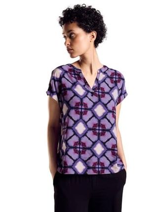 Street One A344806 Chemisier d&Eacute;t&eacute;, Bellflower Lilac, 40 Femmes T-Shirt, Multicolore