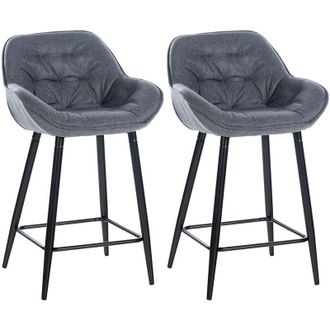 Clp Ensemble de 2 tabourets de bar Gibson Grigio, tissu