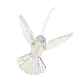 Amosfun Transparenter Acryl Vogelanh&auml;Nger Zierkolibri Deko H&auml;Ngende Figur F&uuml;R Kinderzimmer Wohnzimmer Und Weihnachtsbaum 4.3 Zoll Kristallklarer Schillernder 