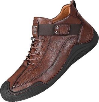 Generic Chaussures daffaires en cuir pour homme - Style vintage - &Agrave; lacets - Bout rond - Talon bloc - Antid&eacute;rapantes - Tendance - Pour le bureau et les loisir