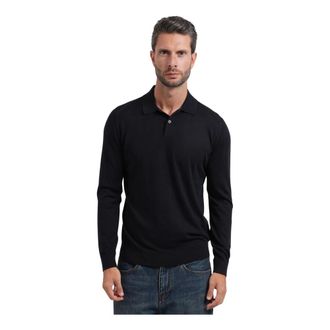 A|X Armani Exchange Polo en maille m&eacute;lang&eacute;e Lyocell - Homme - Pulls - Bleu - Taille: XL
