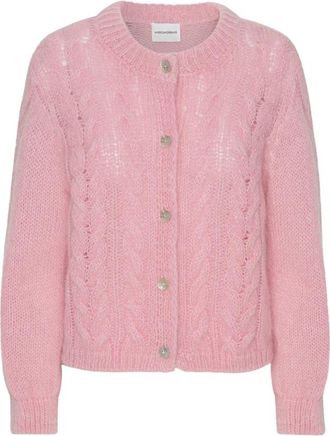 Americandreams Americandreams, Femme, Pulls, Rose, Taille: 40 FR Frankie Cable Knit Cardigan