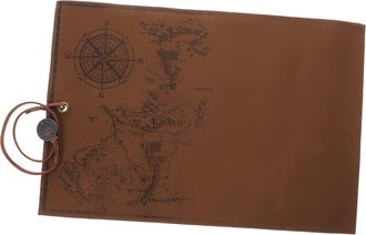 DOITOOL Federm&auml;ppchen Aus Leder Rolltasche Vintage Kartendesign Gro&szlig;e Stifttasche Glatte Oberfl&auml;che Reise Stifterolle F&uuml;r Schule K&uuml;nstler