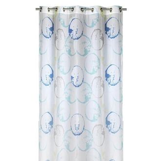 HOME MAISON Homemaison - Vorhang im k&uuml;nstlerischen Stil mit farbigen Kreisen - 100% Polyester - 8 runde &Ouml;sen, silberfarben - Vorh&auml;nge f&uuml;r Fenster Wohnzimmer Schla