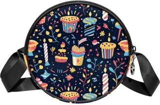 Generic Petit sac &agrave; bandouli&egrave;re rond pour femme, sac &agrave; bandouli&egrave;re avec fermeture &eacute;clair, bretelles r&eacute;glables, style d&eacute;contract&eacute;, pour femmes et filles