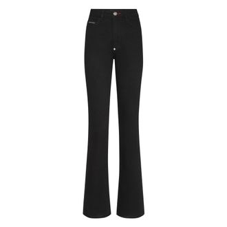 Philipp Plein Denim Hose Schlag Iconic - - Jeans - Damen - Schwarzk - W27