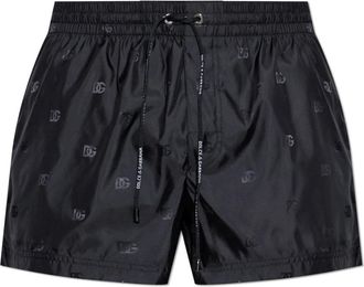 Dolce & Gabbana Homme, Maillots de bain, Noir, Taille: XS Short Jacquard Swim Trunks