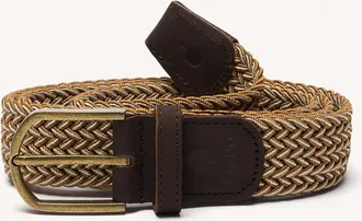 Faguo Ceinture tress&eacute;e marron et &eacute;cru