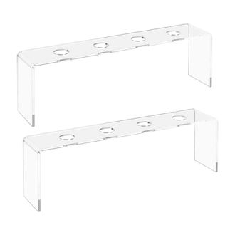 Generic Marketinginhaber Weinflasche Topper Display 4 Slot Rack - 2 St&uuml;ck Acryl Display | Layered Anti Slip Klar Organizer F&uuml;r Frauen M&auml;nner K&uuml;che Schreibtisc