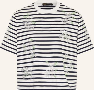 Maje T-Shirt Mit Schmucksteinen blau