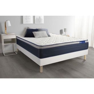 Actisom Actisom - Ensemble matelas Latex+M&eacute;moire de forme actilatex max 180x200 cm Maxi &eacute;paisseur 7zones de confort + sommier kit blanc