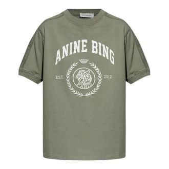 Anine Bing Jaylin Tee Collegiate - - Tops - Damen - Gr&uuml;n - M