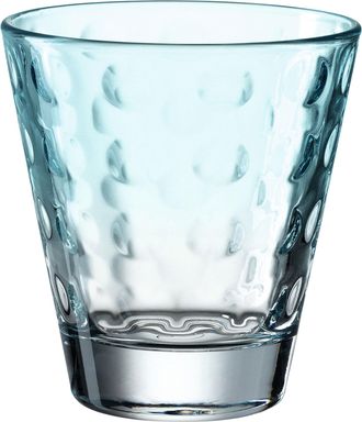 Leonardo Leonardo Optic Trink-Glas, 1 Stück, spülmaschinenfestes Wasser-Glas, bunter Trink-Becher aus Glas, Saft-Glas, mint, 215 ml, 025895