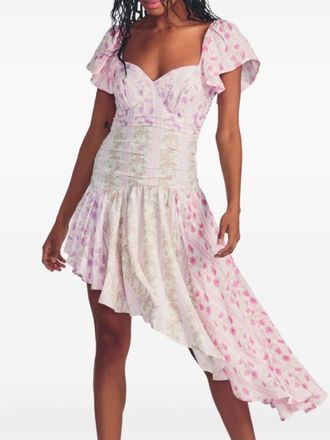 LoveShackFancy robe courte Irvine &agrave; fleurs - Rose