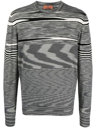 Missoni pull en maille intarsia à rayures - Noir