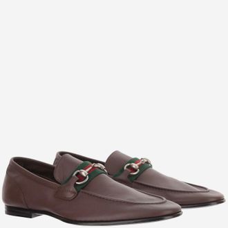 Gucci Mens Leather Como Loafers Brown