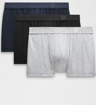 lululemon Boxer Always in Motion Lot de 3 pour Hommes - 8 cm - Noir/Bleu - Taille 2XL