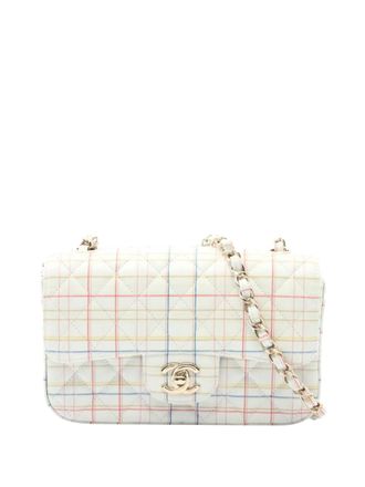Chanel 2019 Mini Rectangular Classic Calfskin Single Flap shoulder bag - Blanc