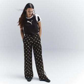 Puma Pantalon en maille &agrave; pois T7 Femme, V&ecirc;tements, Noir, XL