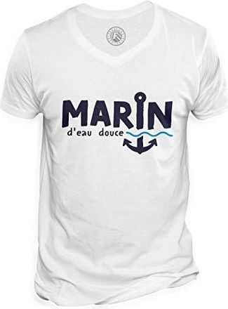 Fabulous T-Shirt Homme Col V Marin deau Douce Expression Humour France Bateau
