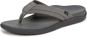 Vionic Tongs Mtide II pour homme, Cuir gris anthracite, 42 1/3 EU