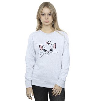 Disney Classics Marie Face Pocket Sweatshirt f&uuml;r Damen (Grau)