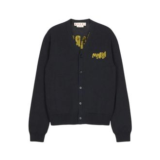 Marni Blauer Baumwoll-Cardigan - - Knitwear - Herren - Blau - M