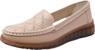 Generic Chaussures &agrave; enfiler d&eacute;contract&eacute;es pour femme - Couleur unie - Bout rond - Respirantes - L&eacute;g&egrave;res - Talon compens&eacute; bas - Confortables - Pour la marche,