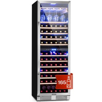 Klarstein Klarstein - Einbau-Weink&uuml;hlschrank, 2 Zonen Getr&auml;nkek&uuml;hlschrank Klein, Kleiner Weinschrank 433L, Wein-K&uuml;hlschrank Klein mit Glast&uuml;r, Indoor/Outdoor