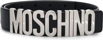 Moschino Femme, Accessoires, Noir, Taille: M Ceinture en cuir avec logo