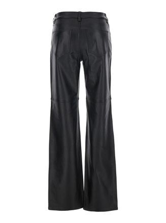 Michael Michael Kors Black Leather Belt Loop Pants For Women Lamb Trousers
