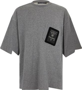 Dolce & Gabbana Homme, Tops, Gris, Taille: XS T-Chemises