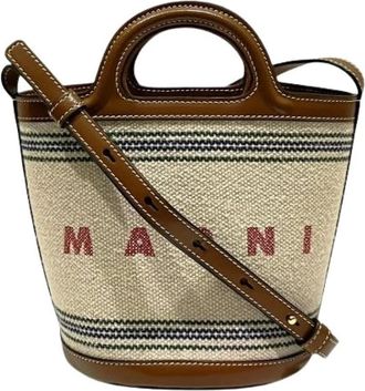 Marni Sac &agrave; main Pre-owned Tropiclia en toile - Femme - Pre-owned - Beige - Taille: ONE Size