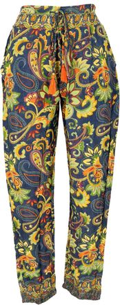 Guru Shop Schmale Hose, Bleistifthose, Seidig Schimmernde Sommerhose - Blau, Damen, Synthetisch, Size:XL