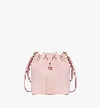 MCM Dessau Kordelzugtasche aus Leder mit Maxi-Monogramm